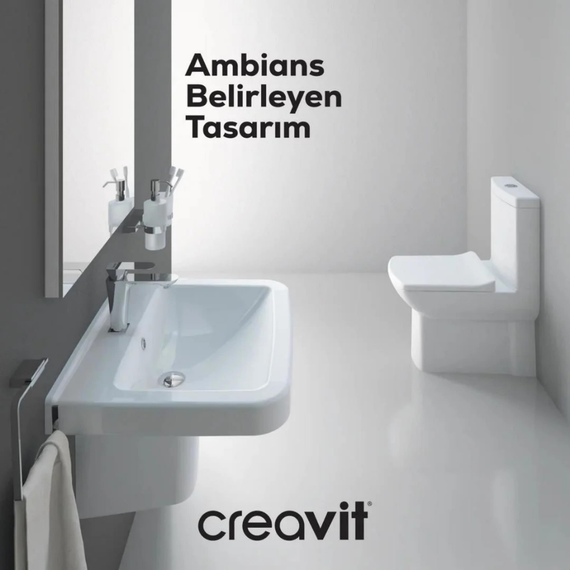 Creavit Lara Lavabo - Beyaz | www.yapideko.com